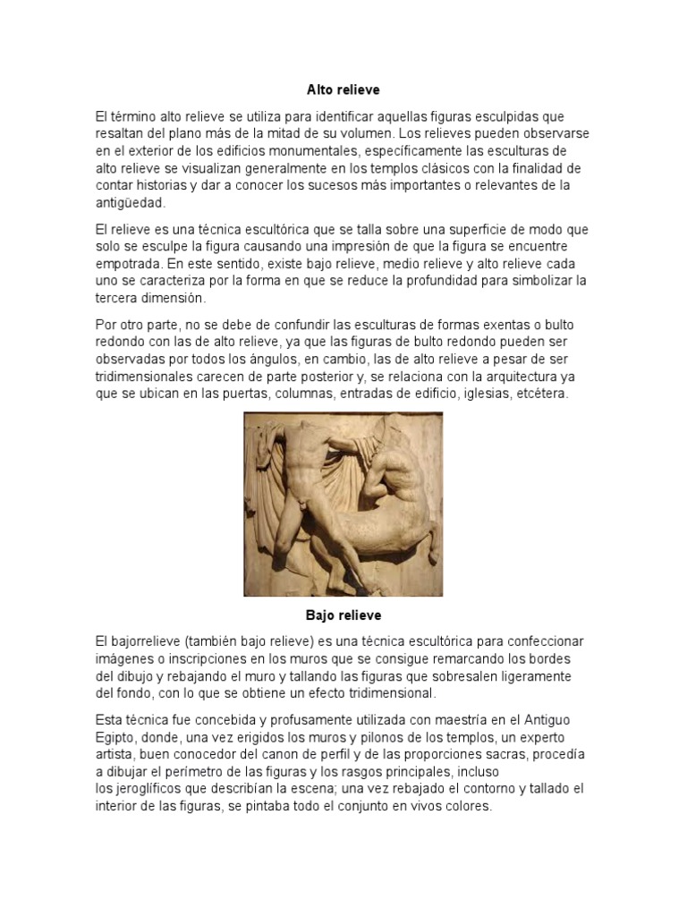 Alto Relieve | PDF | Escultura | Alivio