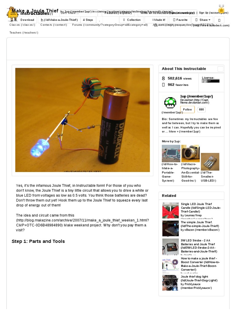 Make A Joule Thief - 4 Steps (With Pictures) | PDF | Field Effect ...