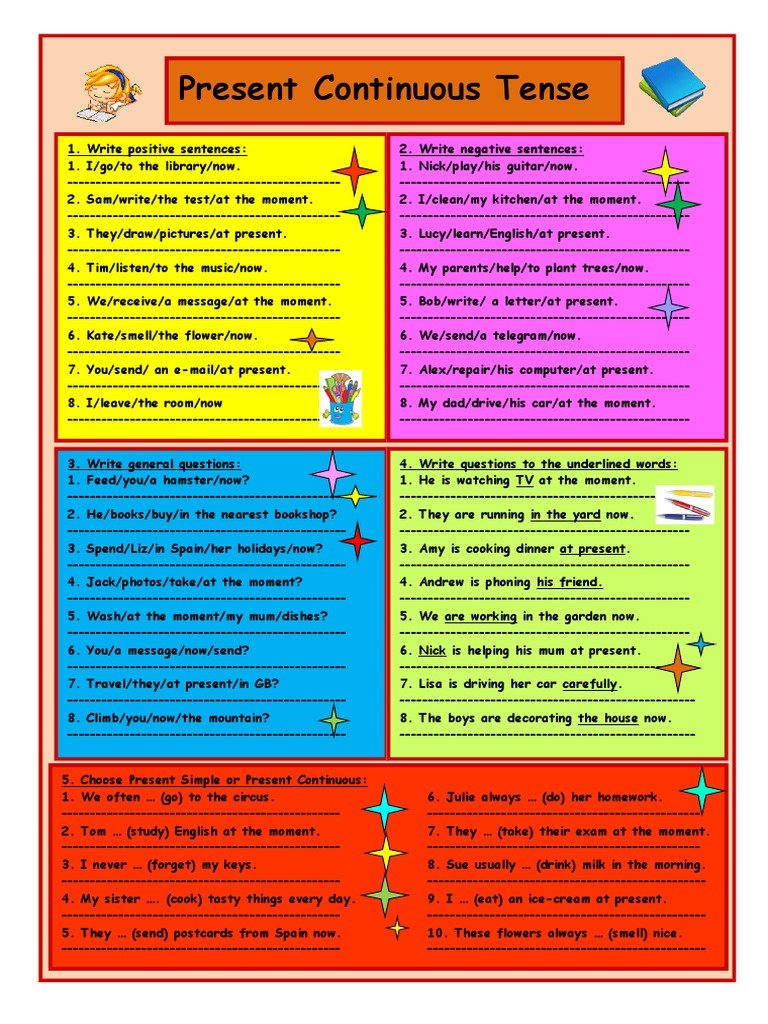 Present Continuous Tense - 12958 | PDF
