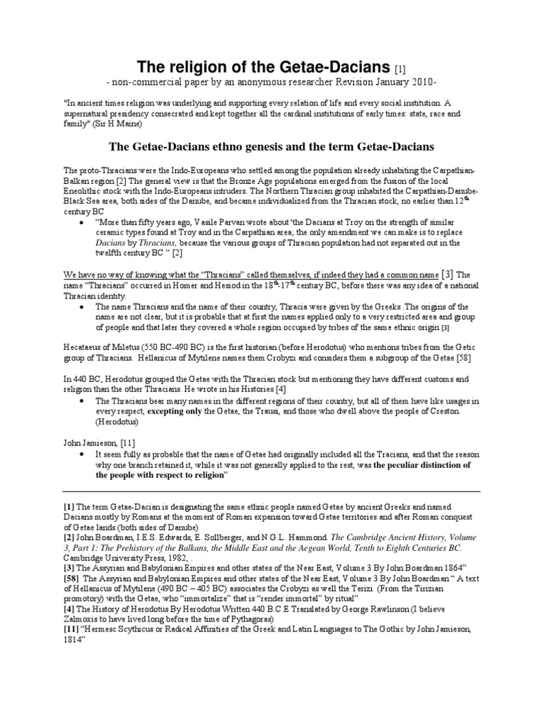 Getae Dacians Religion | PDF | Religion And Belief