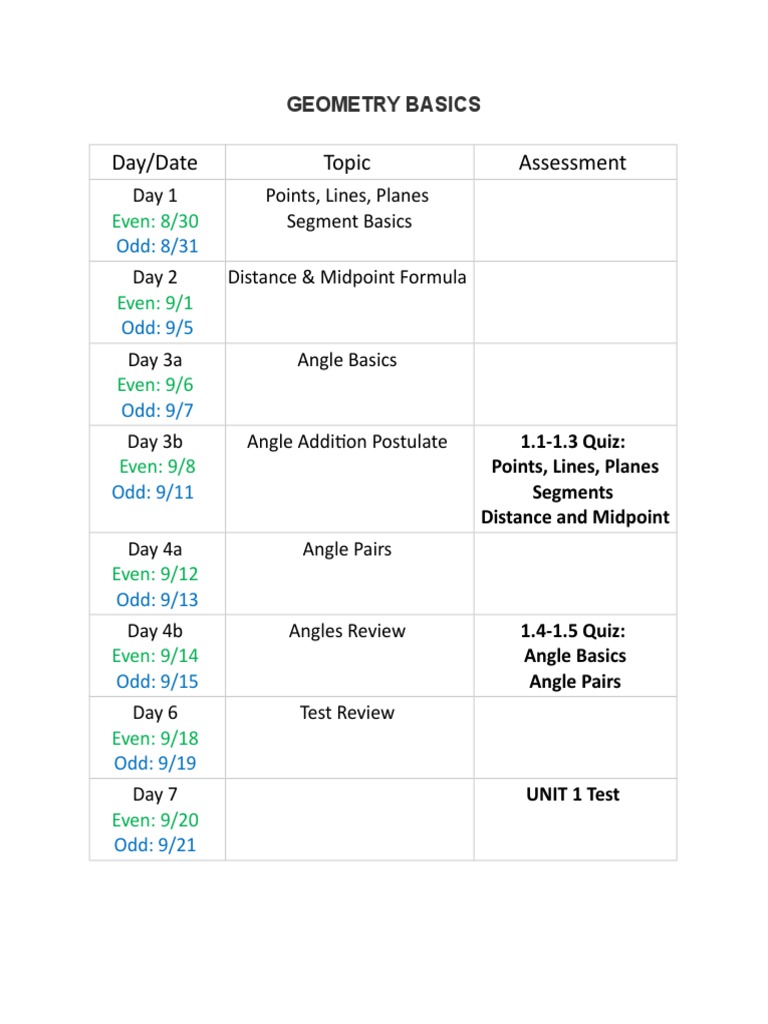 Unit 1g Calendar | PDF