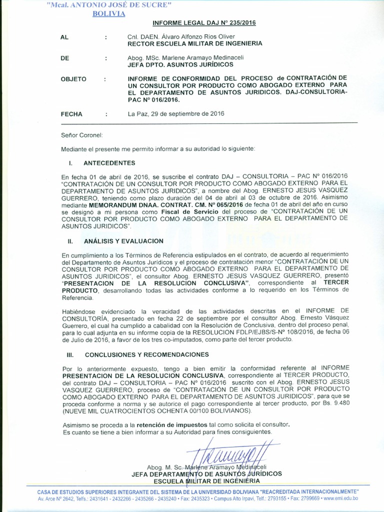 Informe Conformidad EMI | PDF