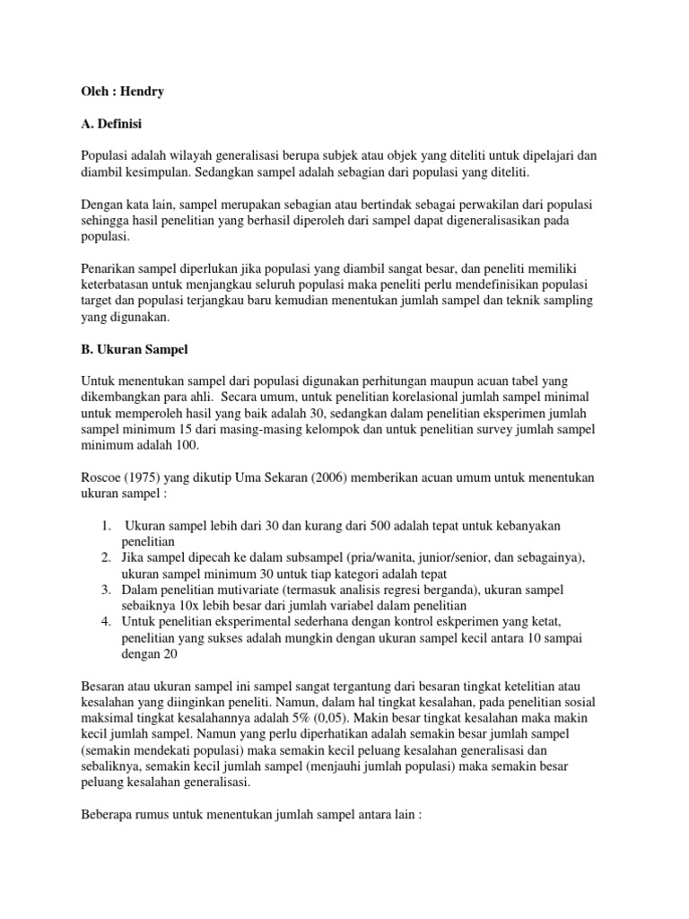 Rumus Sampling | PDF
