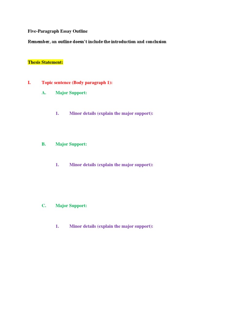 5-Paragraph Outline Simplified | PDF