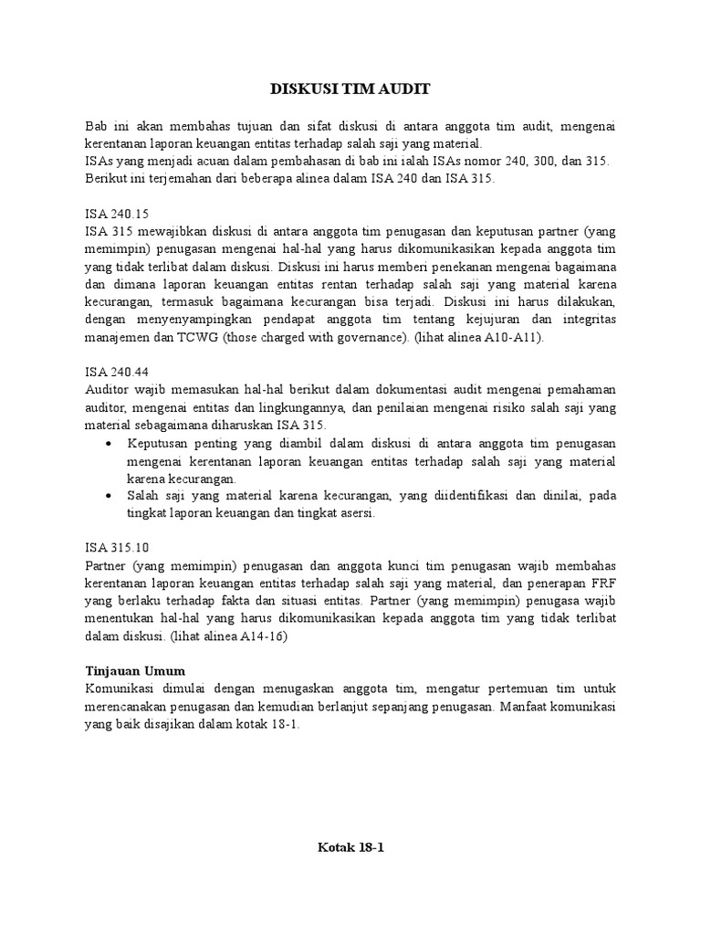 Diskusi Tim Audit | PDF