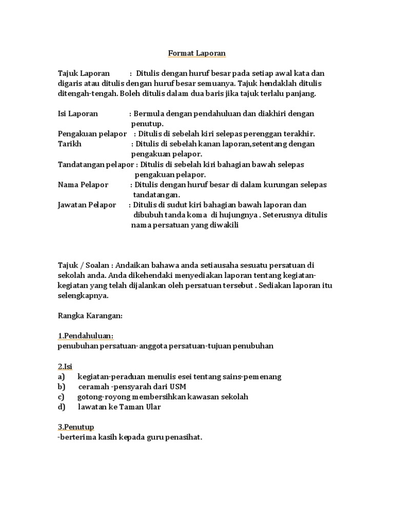 Format Laporan | PDF