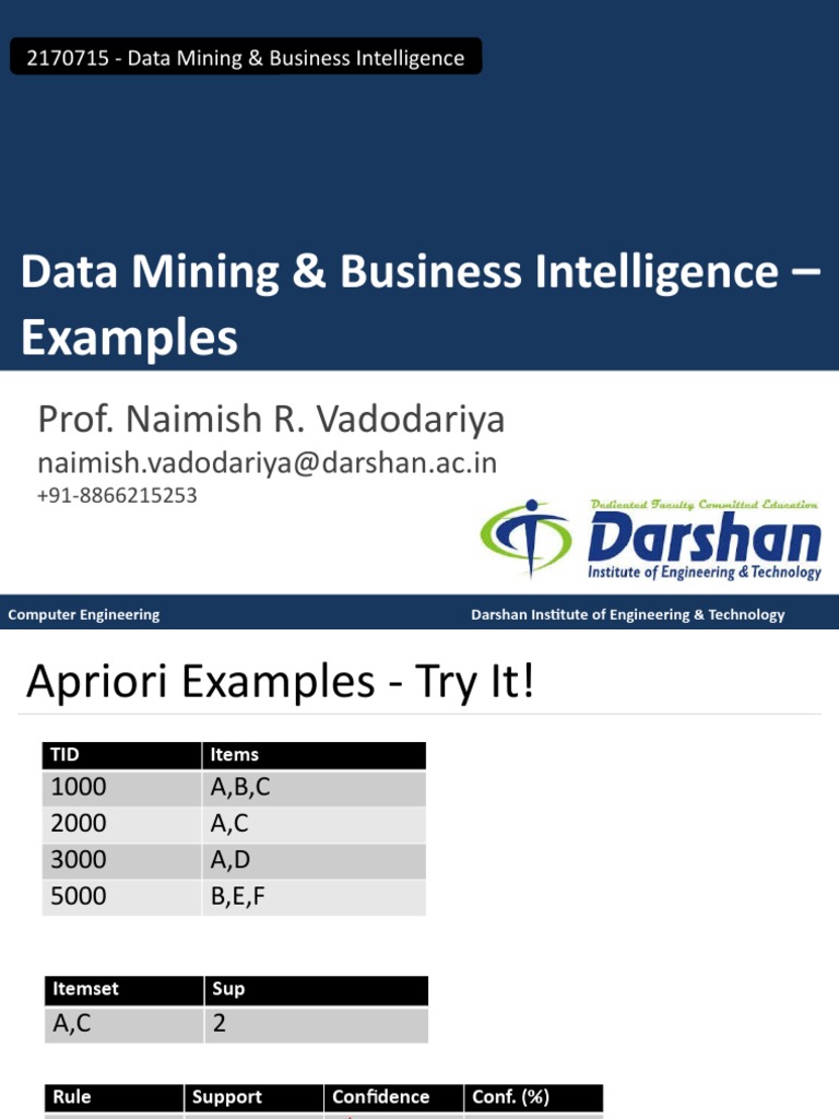 Examples: Data Mining & Business Intelligence | PDF | Data Analysis ...