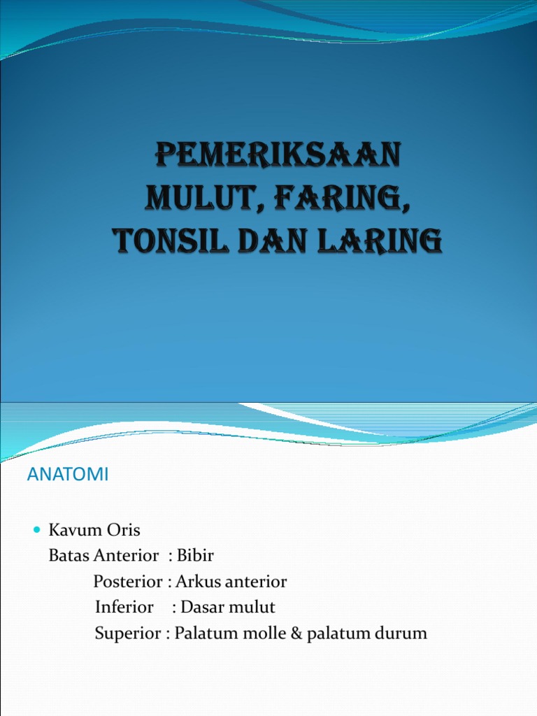 Pemeriksaan Tonsil dan Faring | PDF