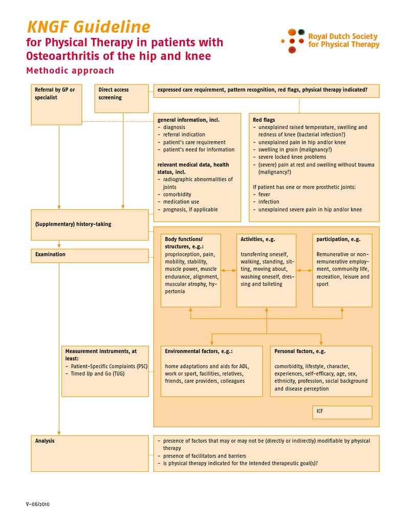 Dutch Osteoarthritis of The Hip and Knee Physiotherapy Flowchart PDF ...
