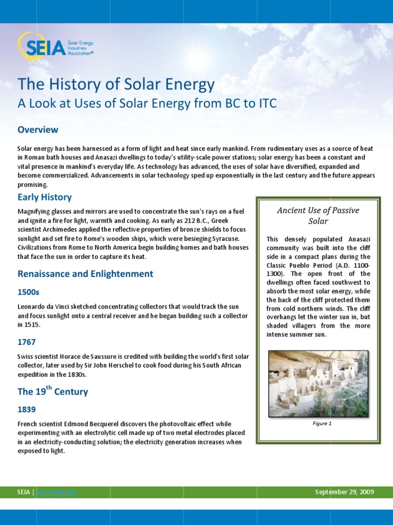 History of Solar Energy | PDF | Solar Power | Photovoltaics