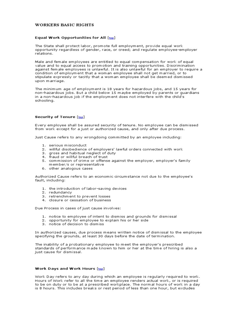 Nlrc-Workers Basic Rights | PDF | Collective Bargaining | Working Time