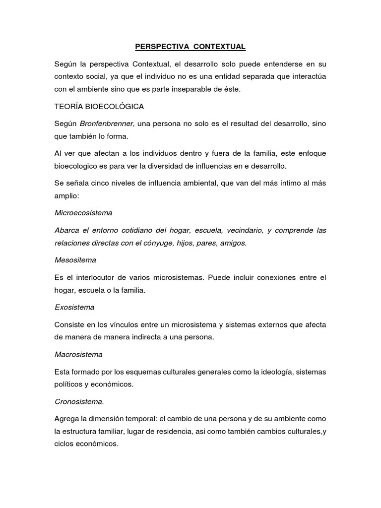 Perspectiva Contextual | PDF | Conceptos psicologicos | Teorías cientificas