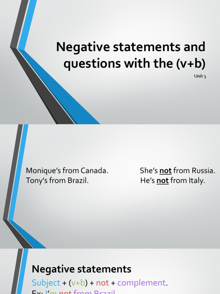 Negative Statements and Closed Ended Questions | PDF