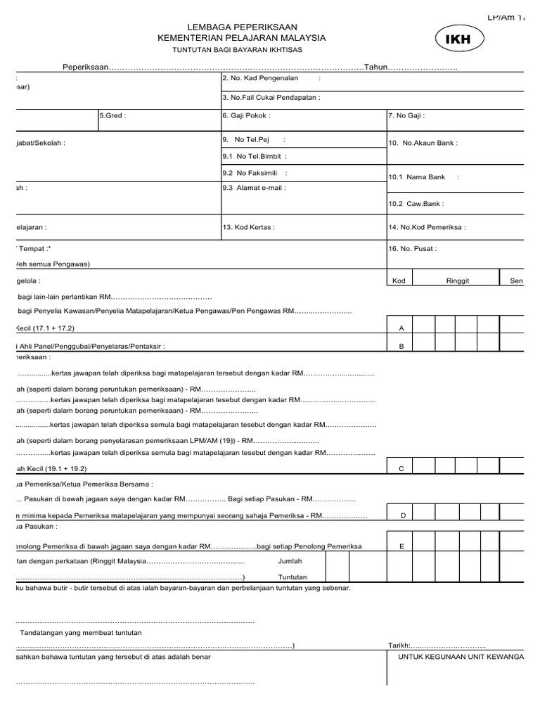 46331747-borang-lp-am-17a Mm | Pdf