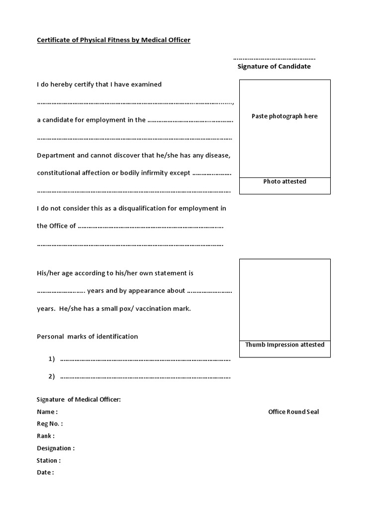 Medical Certificate Format | PDF