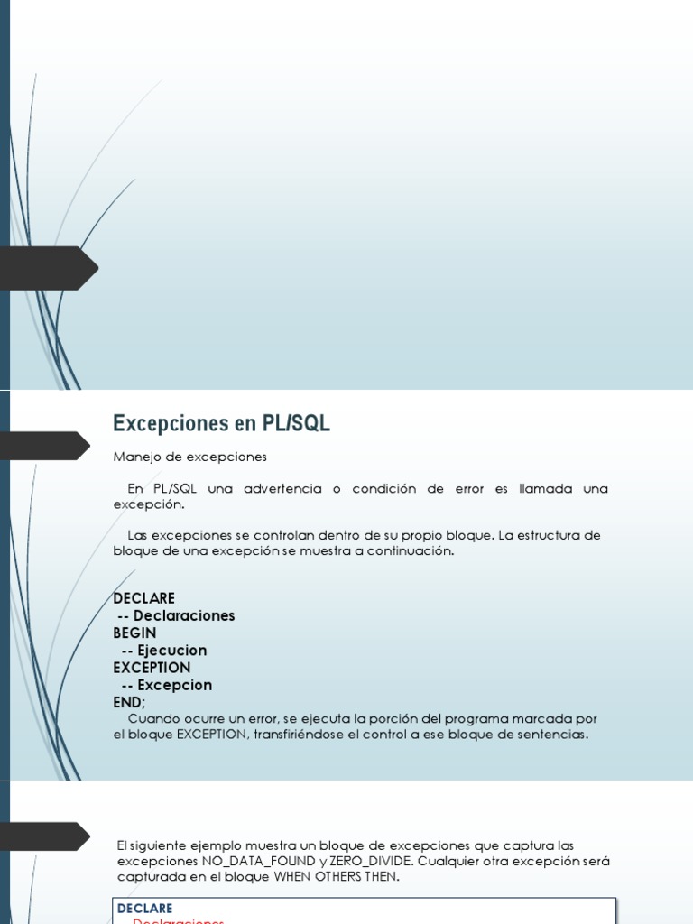 Control de Errores en Oracle | PDF | Pl / Sql | Programa de computadora