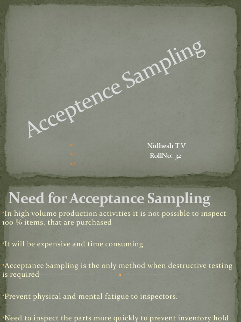 Acceptance Sampling in Quality Control | PDF | Evaluation | Business