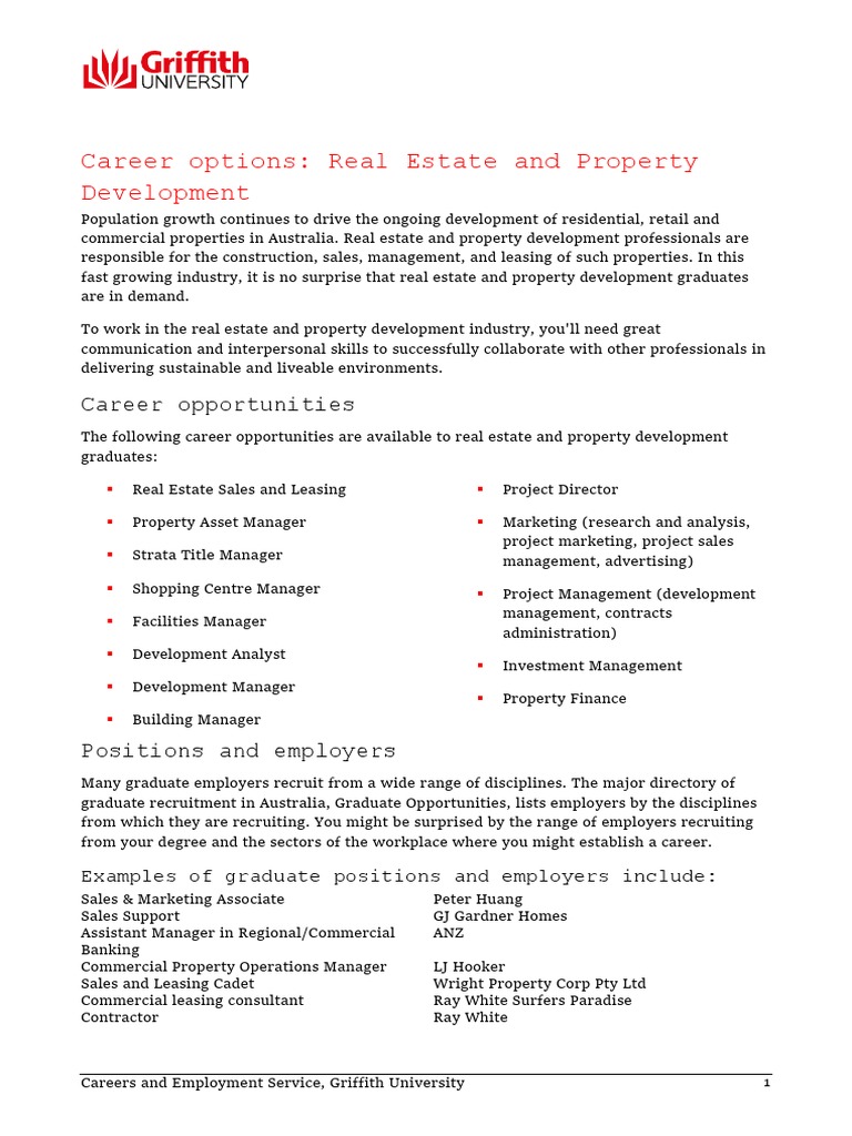 Real Estate Property Development | PDF | Investment Management | Employment