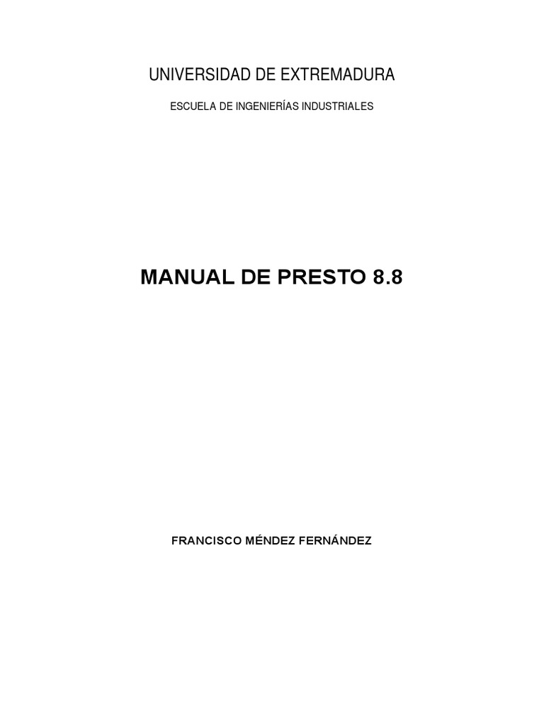 Manual de Presto 8.8 PDF | PDF