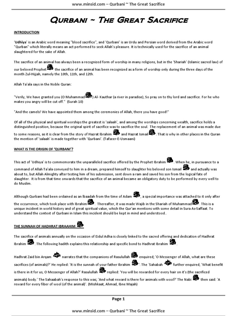 Understanding Qurbani and Its Significance | PDF | Sacrifice | Hadith
