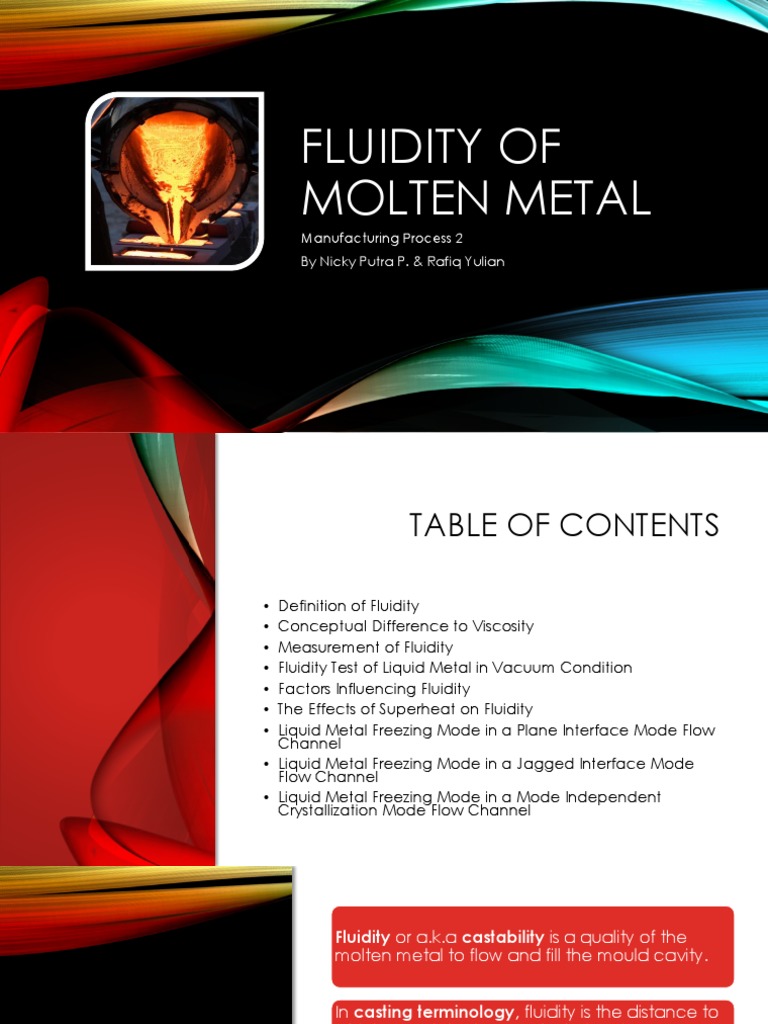 Prosman2 - Fluidity of Molten Metal | PDF | Viscosity | Casting ...