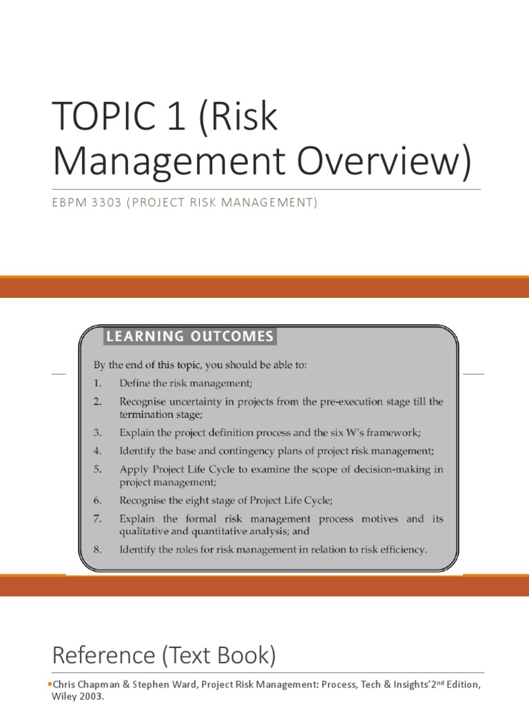 TOPIC 1 (Risk Management Overview) | PDF | Risk Management | Uncertainty