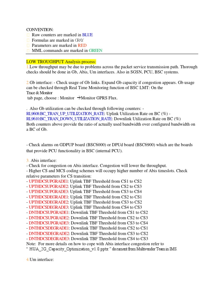 Log 2G Optim Huawei | PDF | Network Congestion | Parameter (Computer Programming)