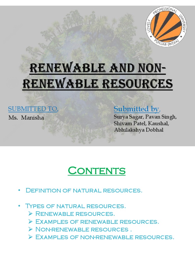 Renewable vs Non-Renewable Resources | PDF | Solar Energy | Renewable ...