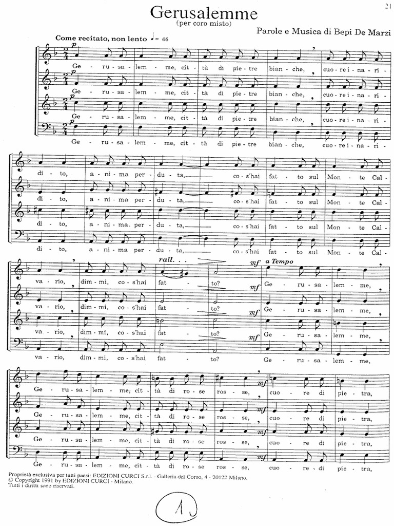 Gerusalemme - Pepi de Marzi