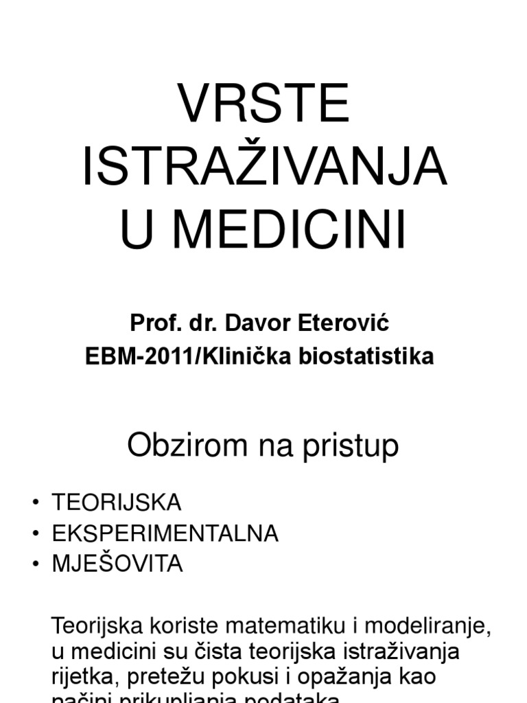 Vrste Istrazivanja | PDF