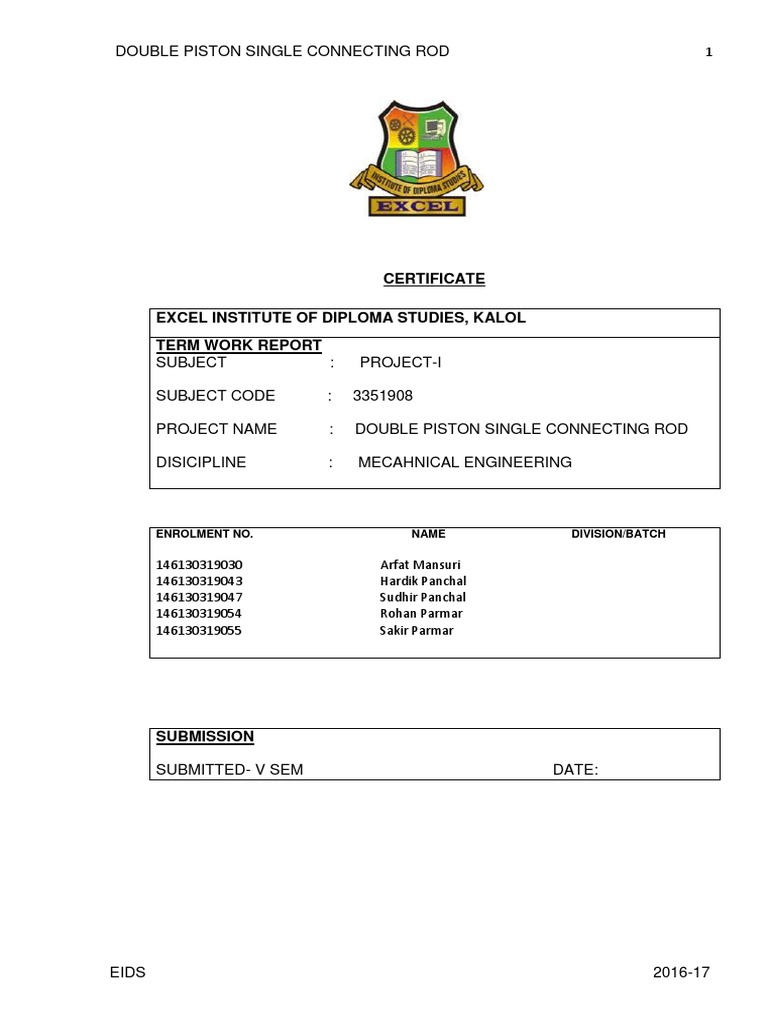 Double Piston Single Connecting Rod | PDF | Internal Combustion Engine ...