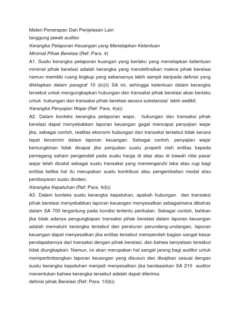 Ringkasan ISA 550 | PDF