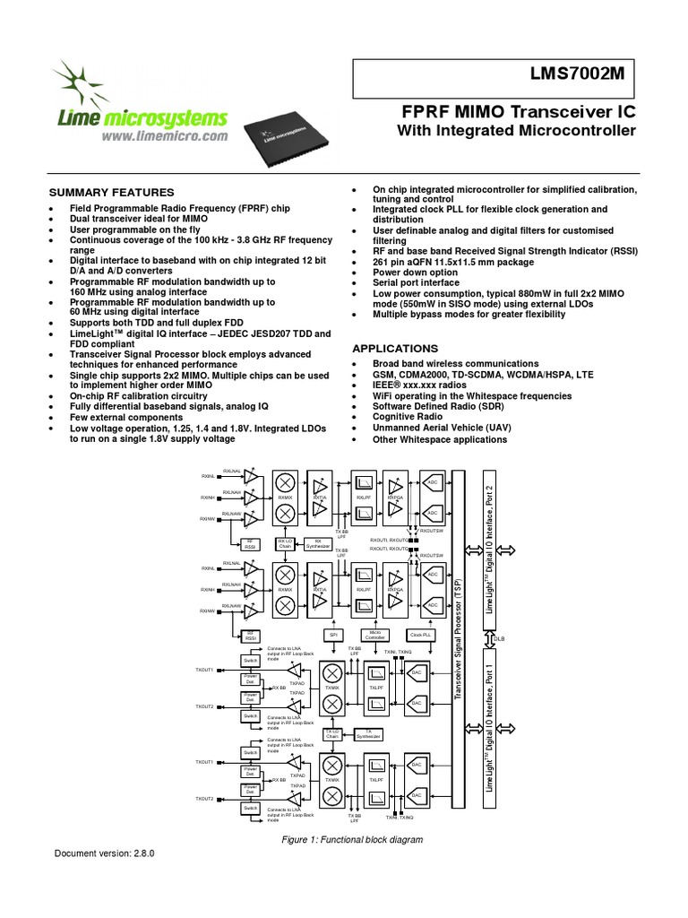 LMS7002M Data Sheet v2.8.0 | PDF | Analog To Digital Converter ...