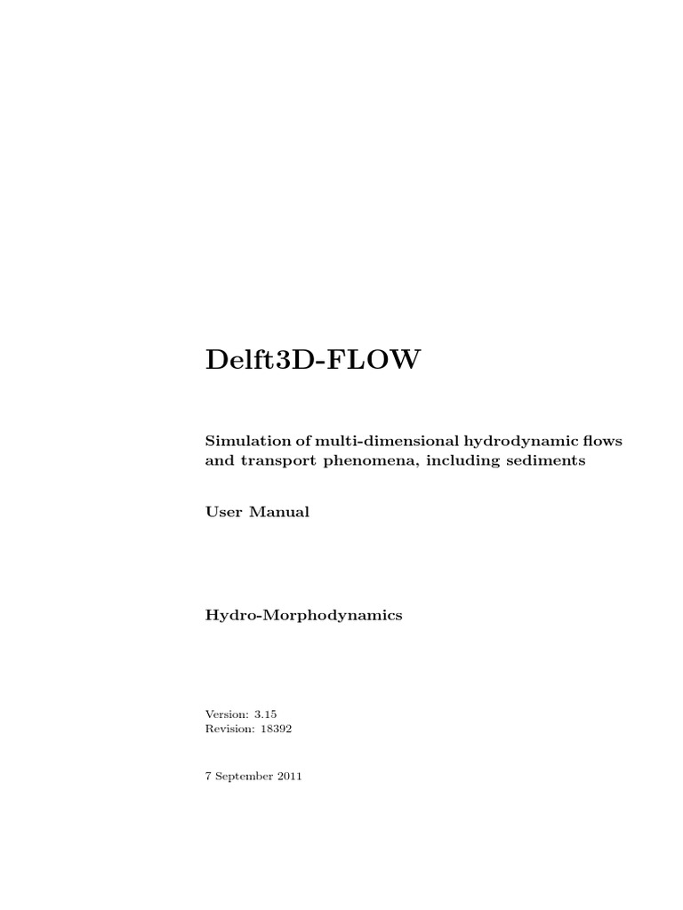 Delft3D-FLOW User Manual PDF | PDF | Sediment | Graphical User Interfaces
