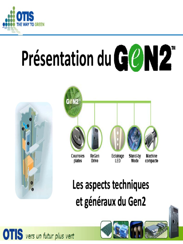 Fiche technique ascenseur Otis Gen2 | PDF | Ascenseur | Diode électroluminescente