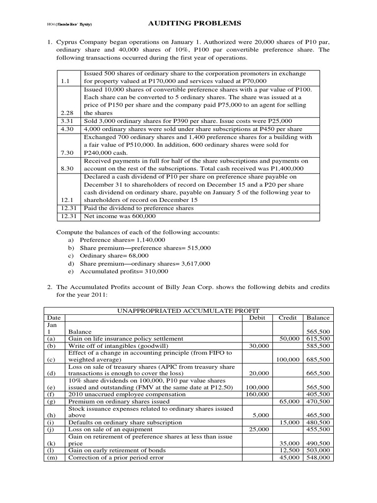 HO4 | PDF | Preferred Stock | Dividend