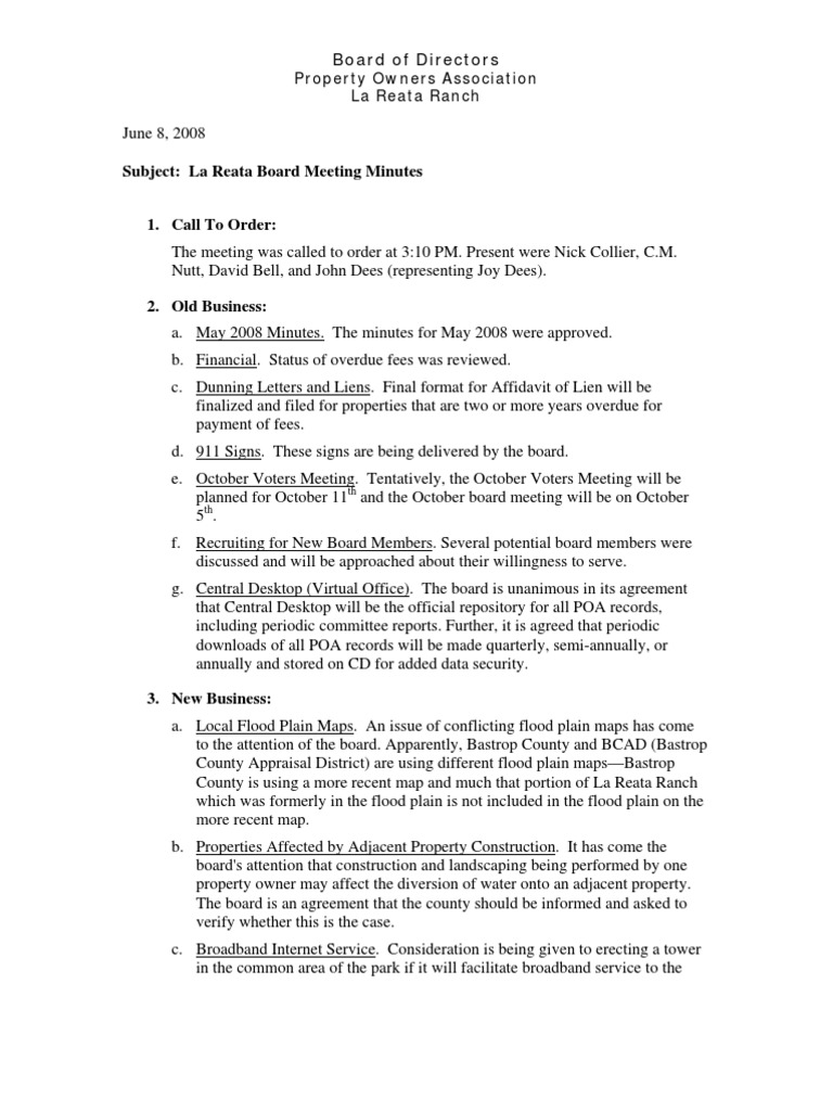 Bod Minutes Jun 2008 | PDF | Government | Business
