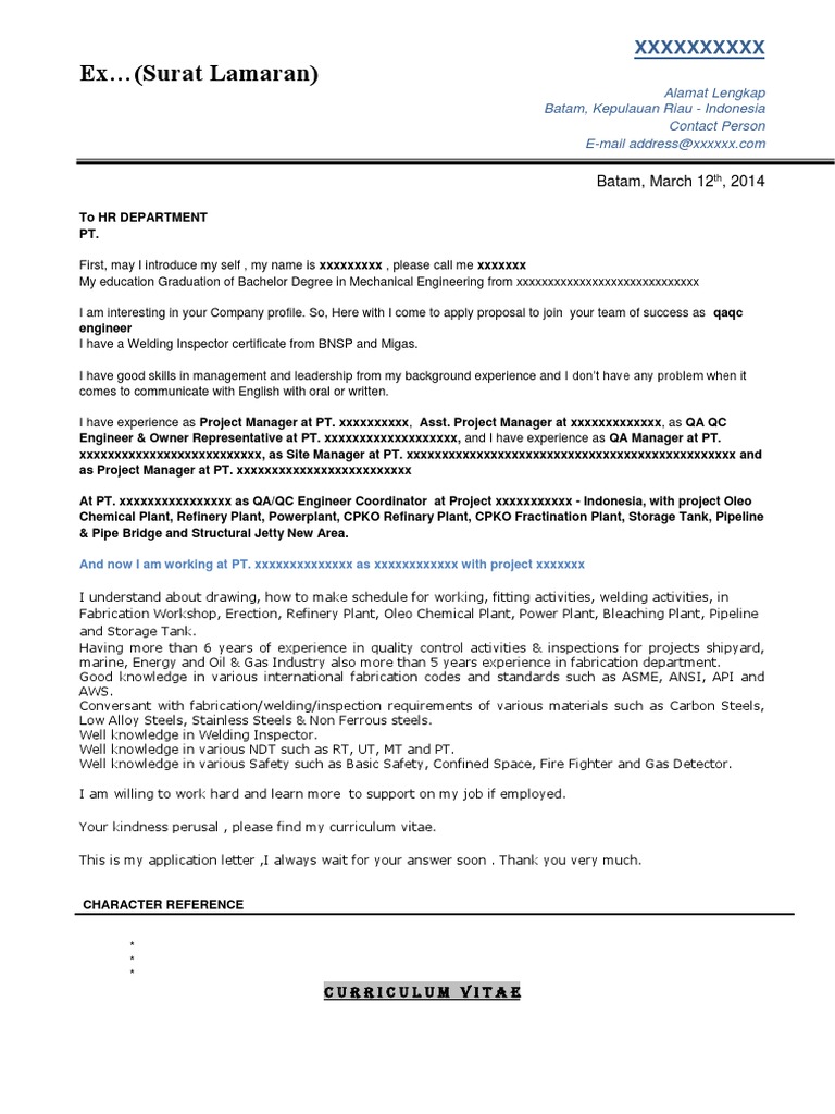 Contoh CV | PDF | Welding | Construction