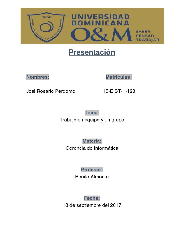Hoja de Presentación OYM 2017 | PDF | Juegos y actividades