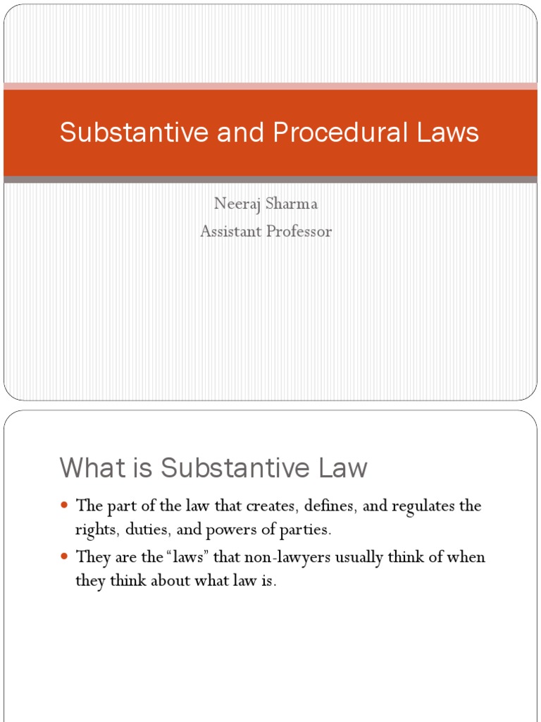 Substantive and Procedural Laws | Procedural Law | Crimes