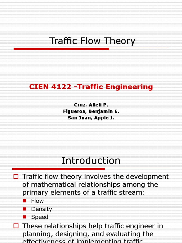 Traffic Flow Theory Fundamentals | PDF | Traffic | Transportation ...