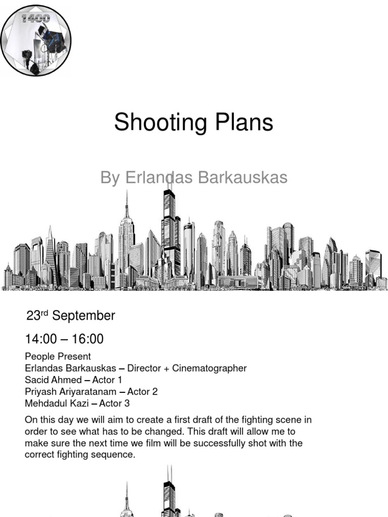 Shooting Plans | PDF | Cinema | Leisure