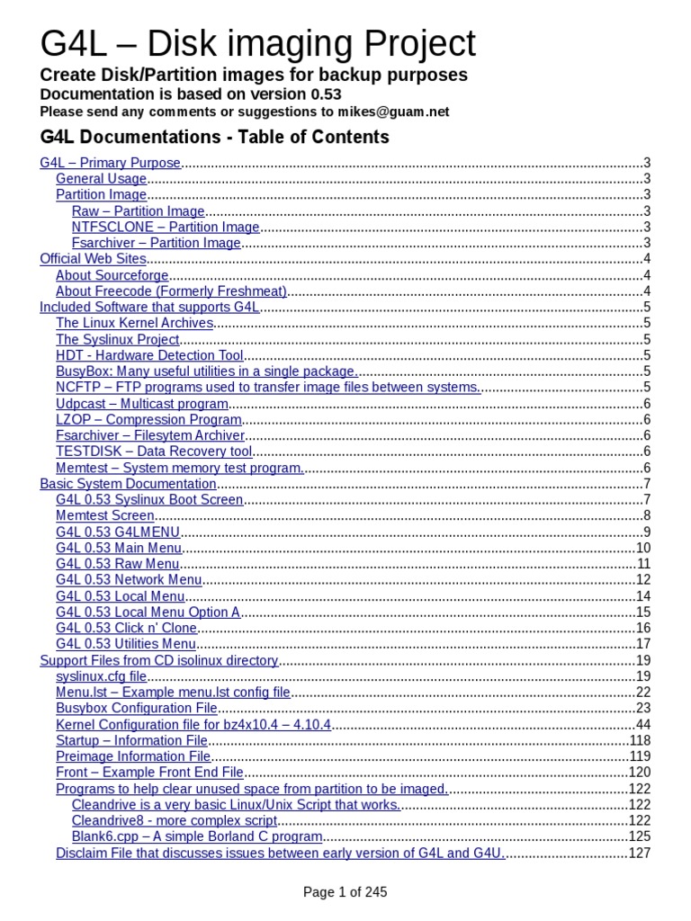 g4l0.53 Documentation | PDF | Booting | Backup
