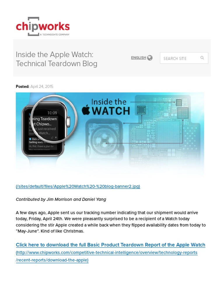 Inside The Apple Watch - Technical Teardown Blog | PDF | Accelerometer ...
