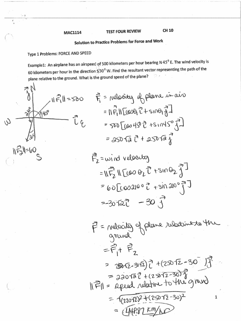 Force and Speed Problem Solutions | PDF | Speed | Force