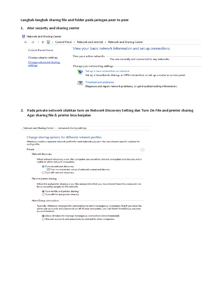 Langkah-Langkah Sharing File | PDF