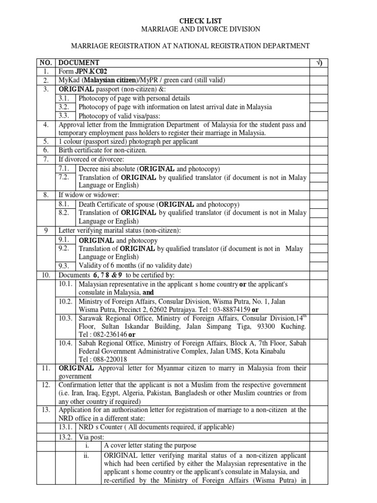 Checklist MRD | PDF | Malaysia | Travel Visa