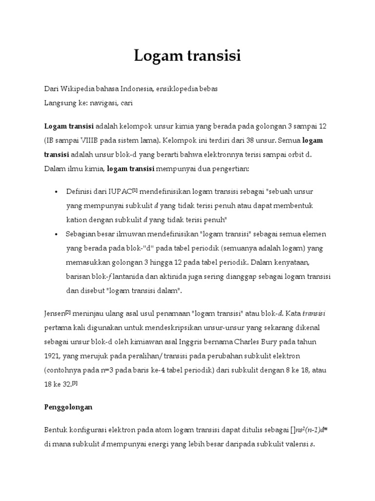 Logam Transisi | PDF