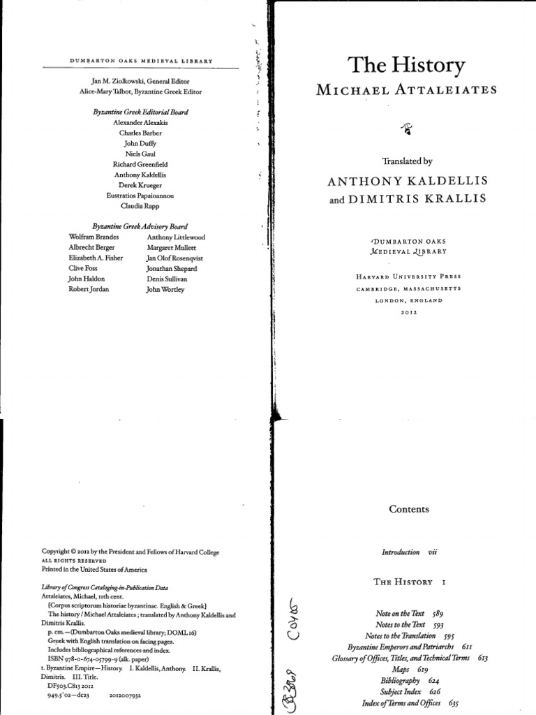 Michael Attaleiates The History-1034 To 1079 | PDF