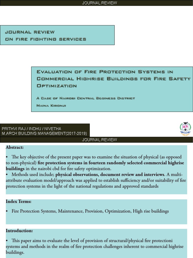 Journal Review Fire Fighting | Download Free PDF | Firefighting | Fire ...